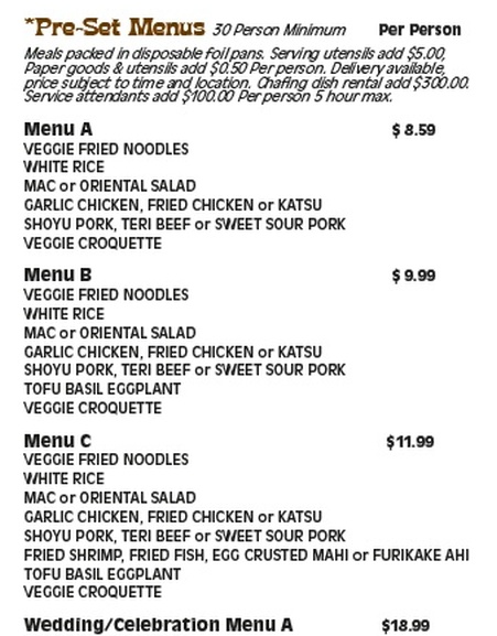 Catering » Fatboy's Restaurant Group Hawaii